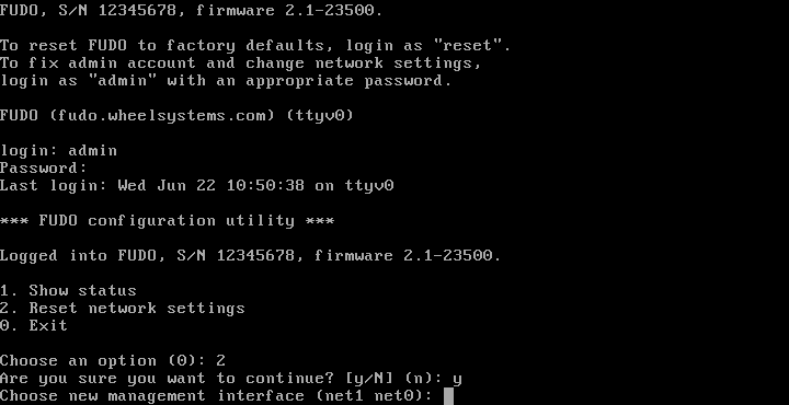 Network Interfaces Configuration — Fudo Pam 44 System Documentation