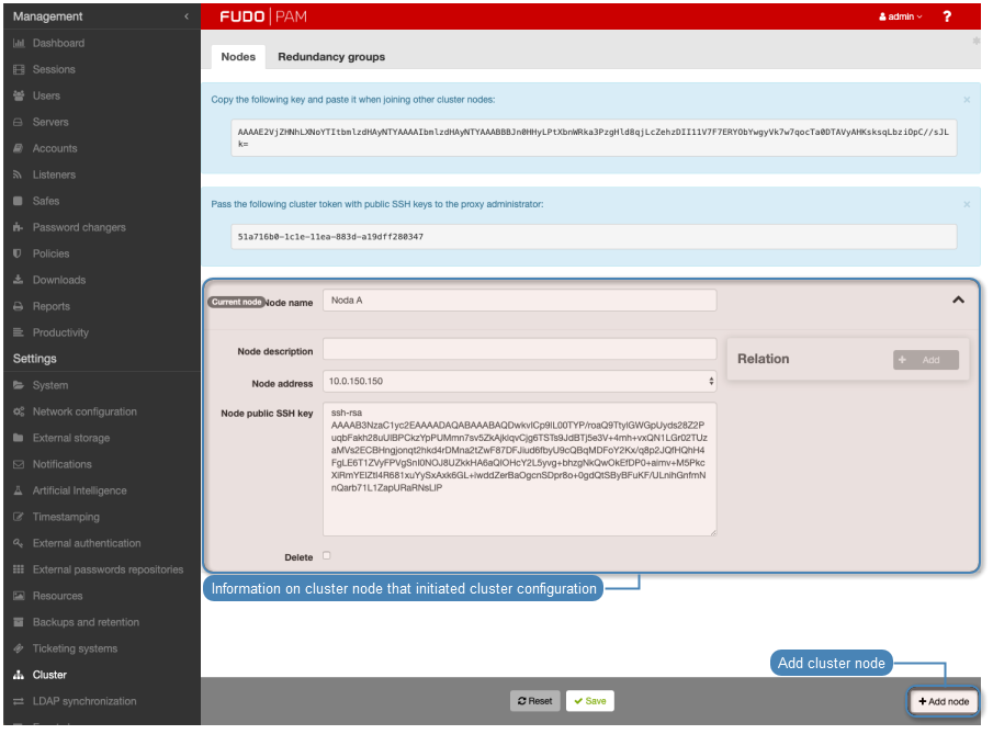 Adding cluster nodes — Fudo PAM 4.4 - System Documentation