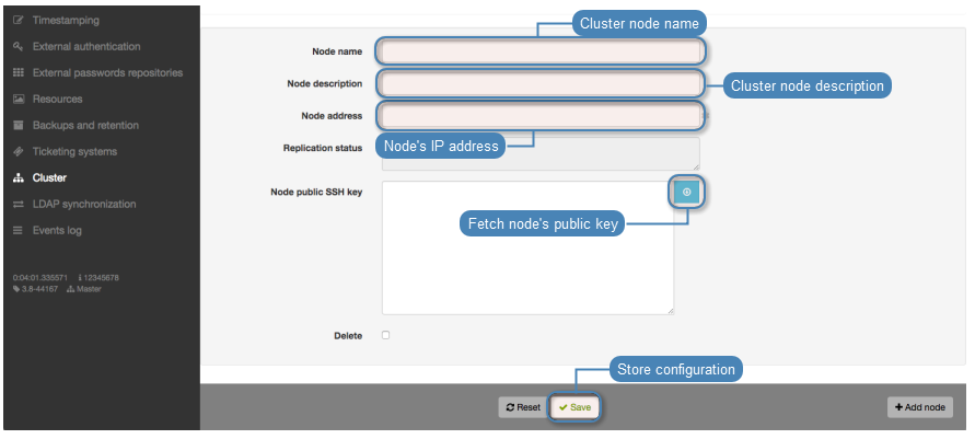 Adding cluster nodes — Fudo PAM 4.4 - System Documentation